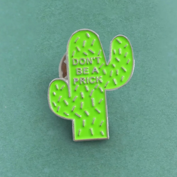 Jewelry | Dont Be A Prick Cactus Funny Pin | Poshmark